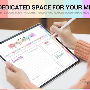 Digital Mental Health Journal, Self Care Digital Planner, Therapy ...