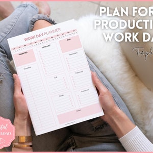 EDITABLE Daily Planner, Work Day Organizer, Work From Home to Do List ...