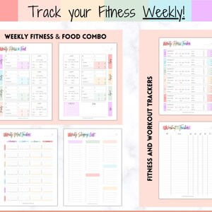 Fitness Planner, Weight Loss Tracker, BUNDLE, Workout Planner Fitness ...
