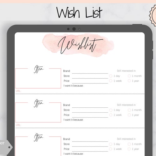 Christmas Wishlist Printable Tracker Template Insert. - Etsy