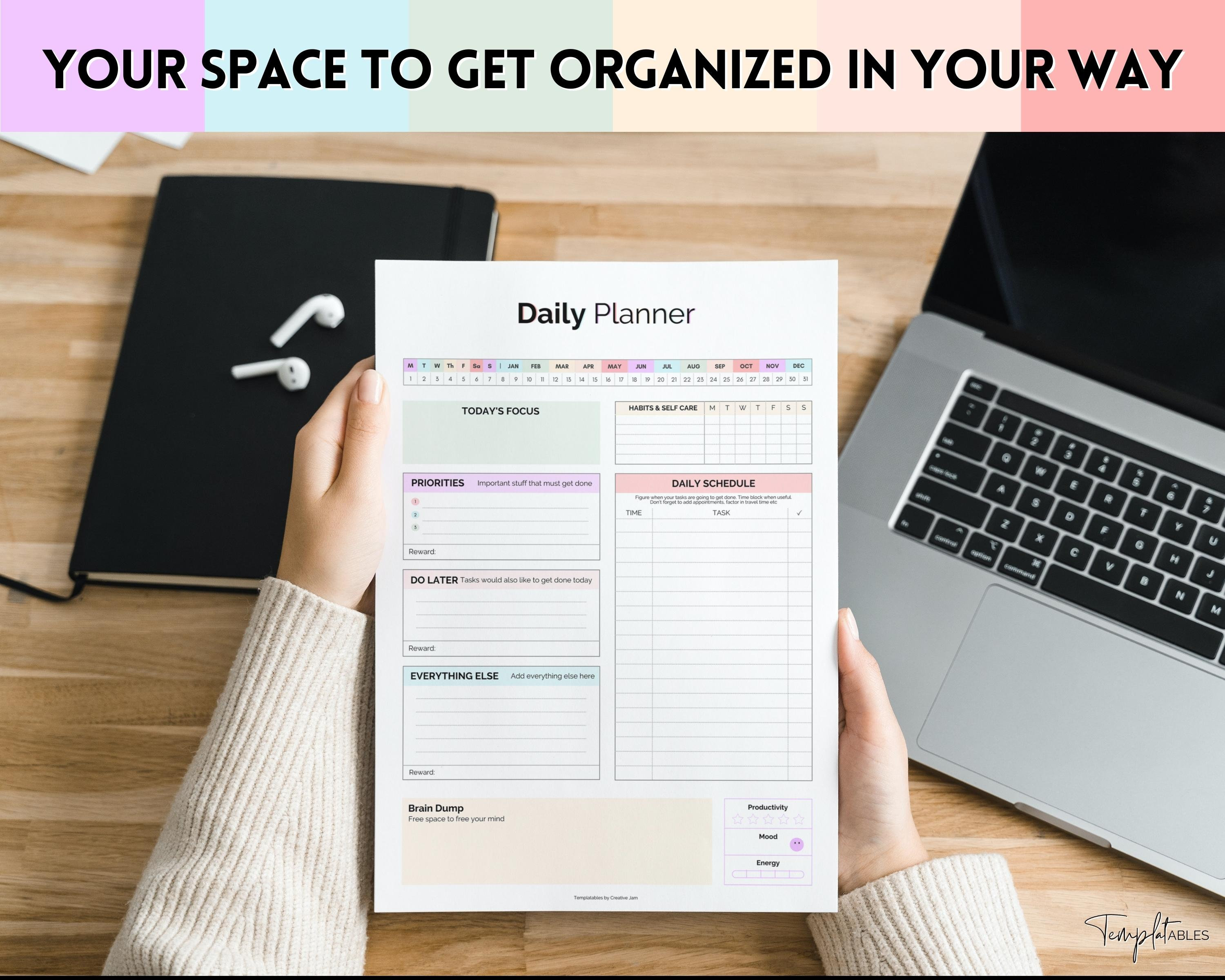 Adult ADHD Planner Printable Daily Planner to Do List - Etsy Canada