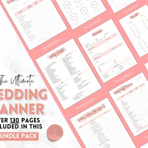 Ultimate Wedding Planner Printable Bundle, Wedding Binder, Wedding Checklist, Wedding Day ...