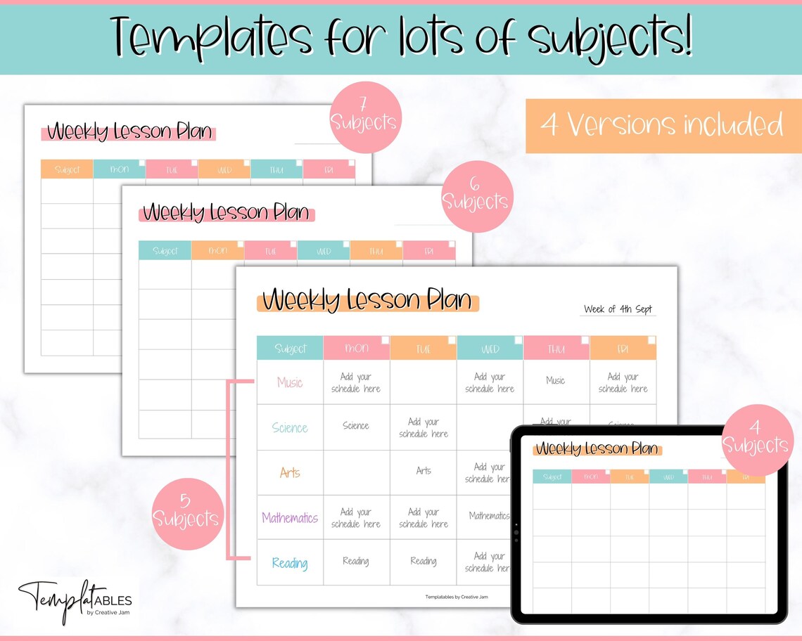 Lesson Planner Printable Lesson Plan Template Homeschool - Etsy