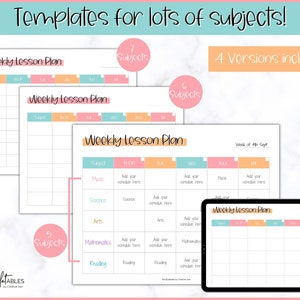 Lesson Plan Template, Lesson Planner Printable, Homeschool Teacher ...