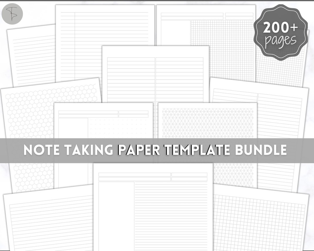 Notebook Templates, Printable Paper, Note Taking Journal, Cornell Notes ...