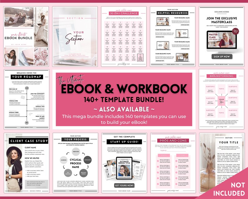Workbook Template Bundle Canva WORKSHEET Templates Ebook - Etsy