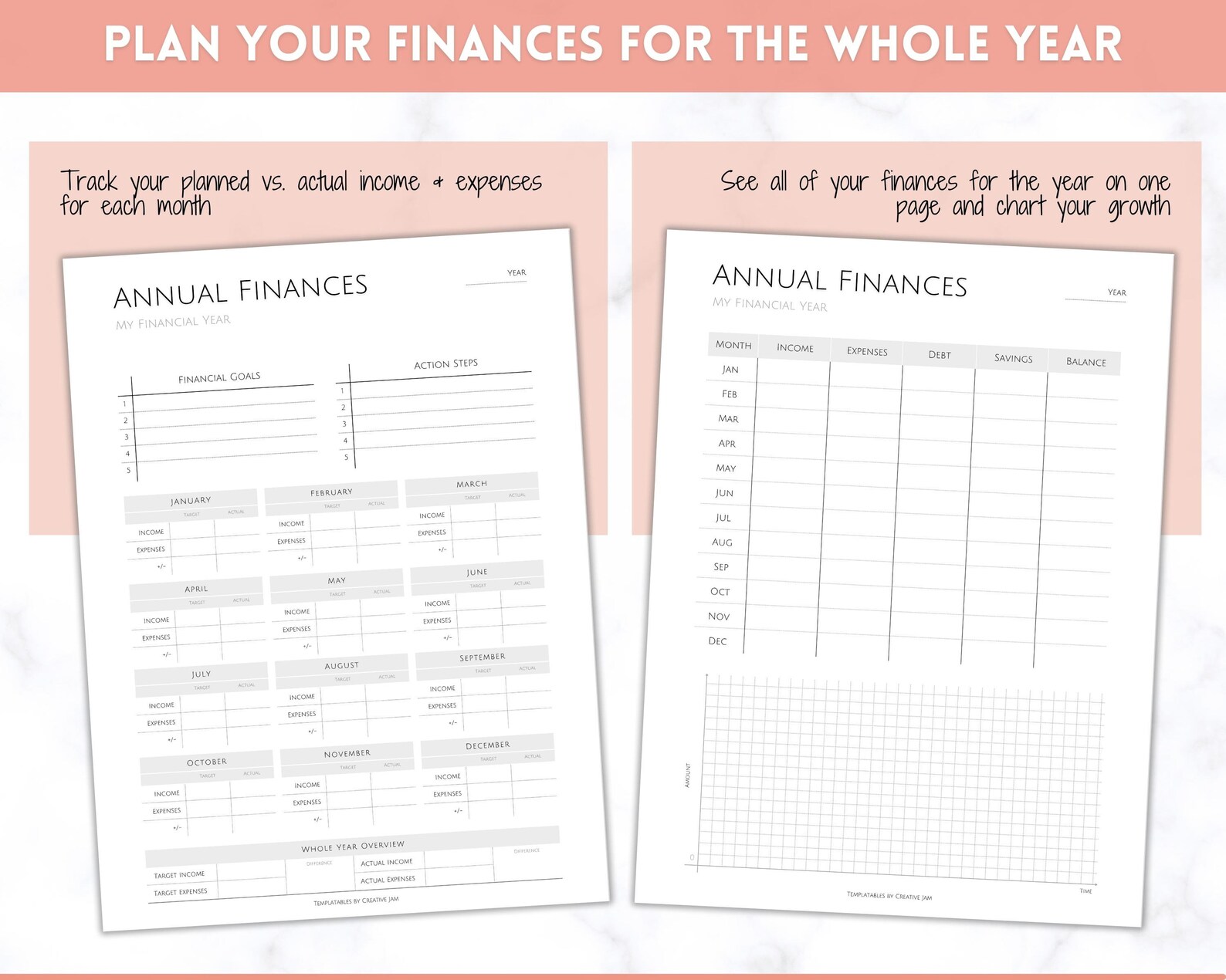 Financial Planner Printable BUNDLE Budget Template Savings - Etsy