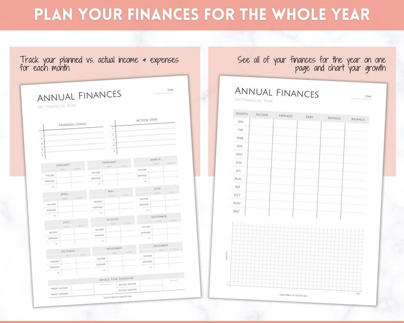 Financial Planner Printable BUNDLE Budget Template Savings - Etsy