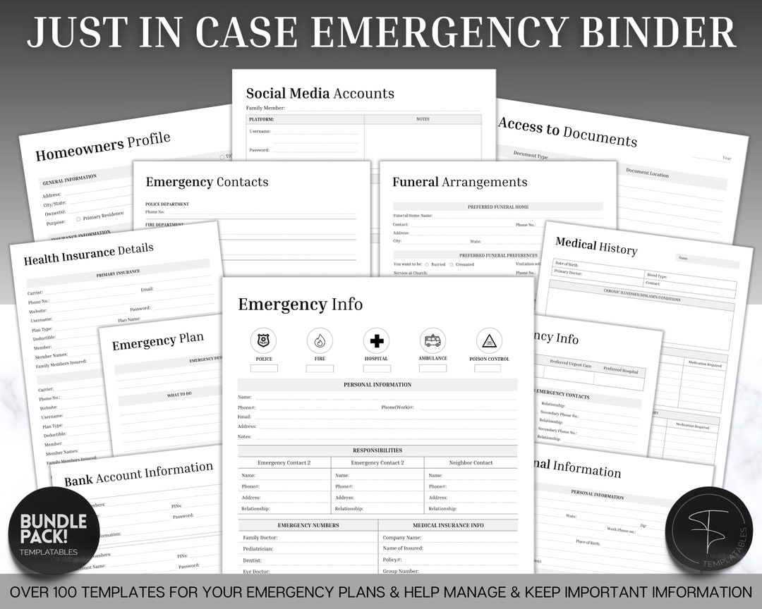 Just in Case Binder, the Ultimate Emergency Binder for Your Household ...