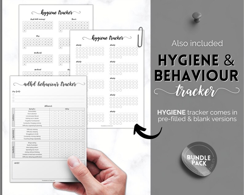 ADHD Symptom Tracker Behavior & Hygiene Tracker BUNDLE - Etsy