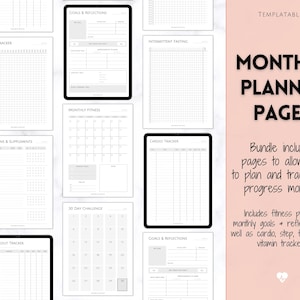 Fitness Planner, Weight Loss Tracker, BUNDLE, Workout Planner Fitness ...