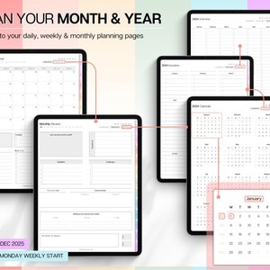 COLORFUL Digital Planner, 2024 2025 Goodnotes Planner, Daily Weekly ...