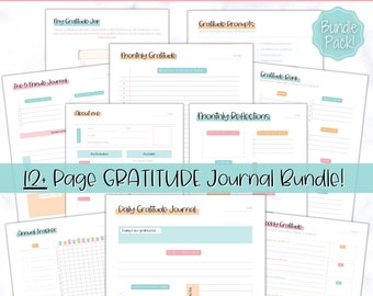 Gratitude Journal Printable BUNDLE! Mindfulness Log, Gratitude Template ...