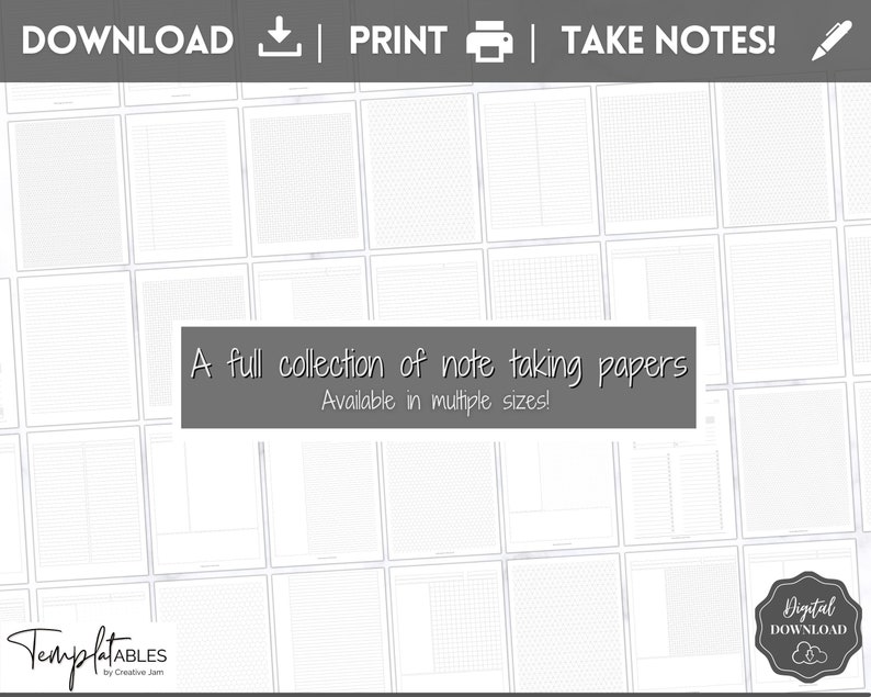 Note Taking Templates Printable Paper Note Taking Journal - Etsy UK