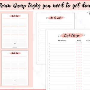 EDITABLE Brain Dump Template BUNDLE, to Do List Printable, ADHD Daily ...