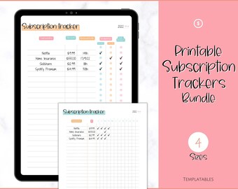 Printable Subscription Tracker Subscription Log Expense - Etsy