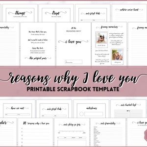 Reasons Why I Love You Scrapbook, Valentines Day Gift, Last Minute ...