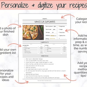 Recipe Book Template, EDITABLE Recipe Sheet Template, Recipe Cards ...