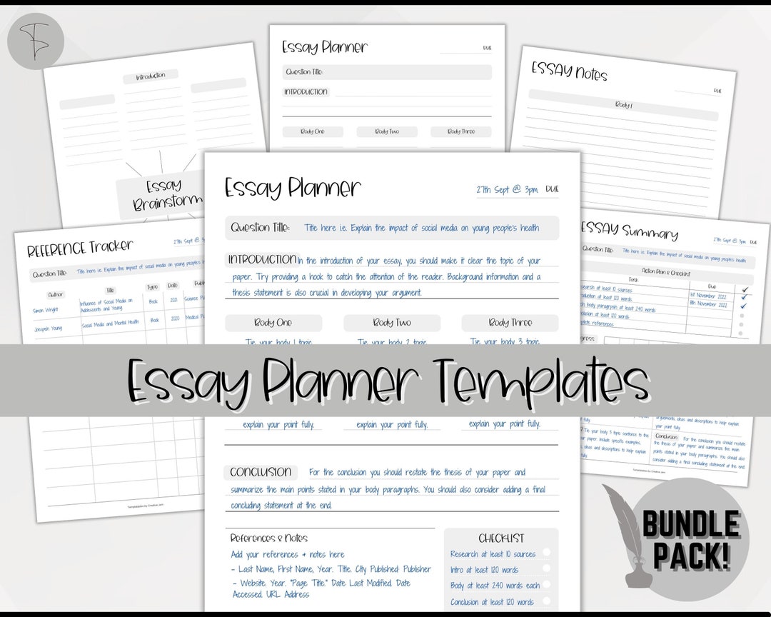 Essay Planner Printable BUNDLE for Students Essay Writing - Etsy