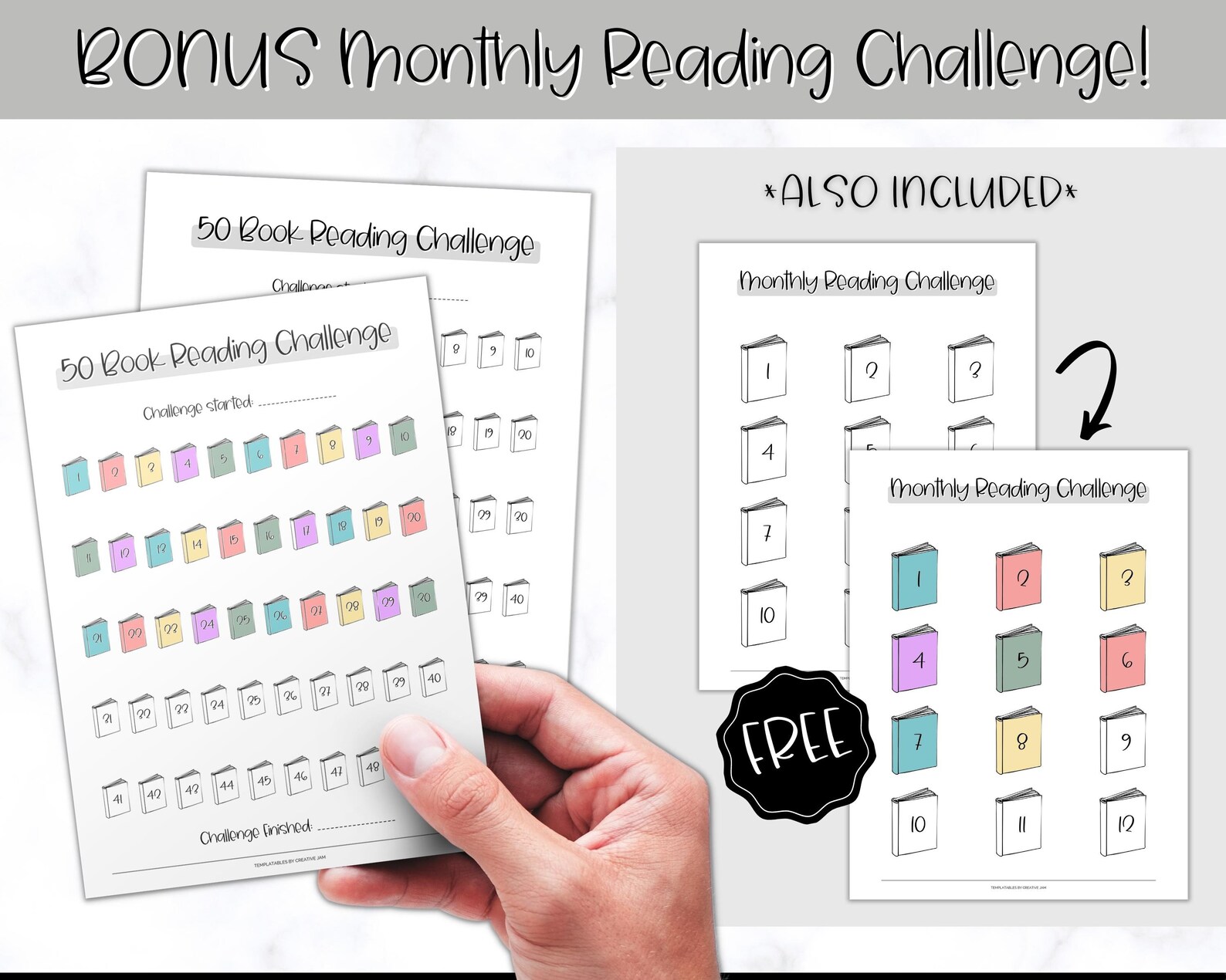 50 Book Challenge Printable Reading Challenge BUNDLE 50 - Etsy UK