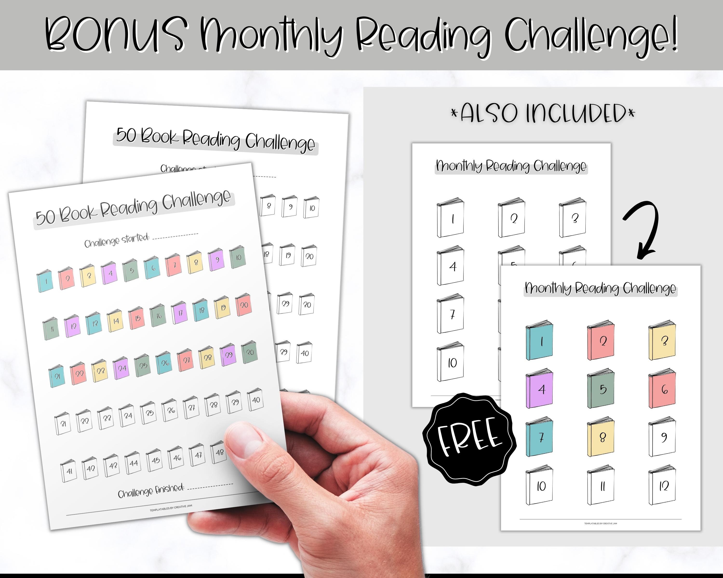 50 Book Challenge Printable Reading Challenge BUNDLE 50 - Etsy Australia