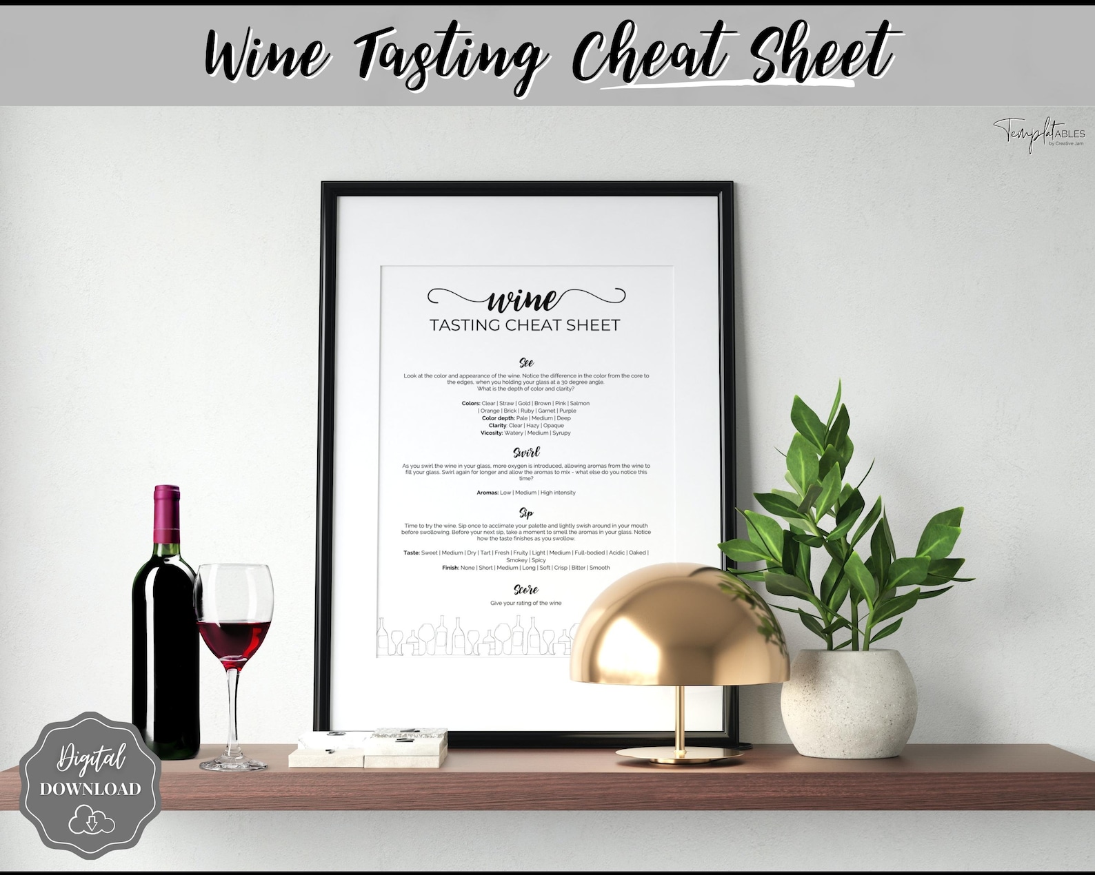 Wine Tasting Kit Complete Guide to Blind Wine Tasting. Placemats ...