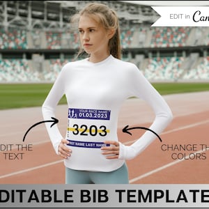 Editable Race Bib Templates, 7 Running Race Bib Templates Included ...