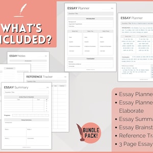 Essay Planner Printable BUNDLE for Students, Essay Writing Template ...