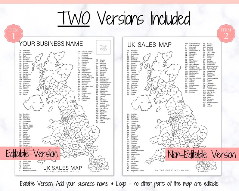 PERSONALISED UK Postcode Sales Map Business Colour in Map | Etsy UK
