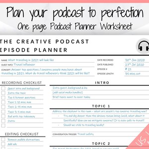 Podcast Planner, Editable BUNDLE Pack. Podcast Template Content ...