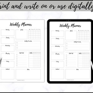 Weekly Planner, Bullet Journal Template, Bujo Weekly Schedule, to Do ...