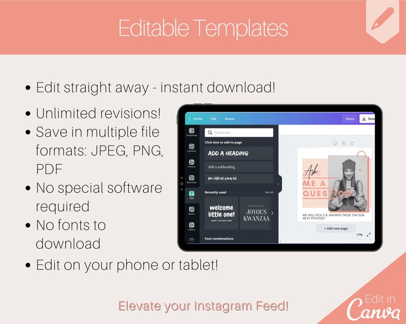Canva Instagram Templates Podcast Posts. Template Pack. - Etsy