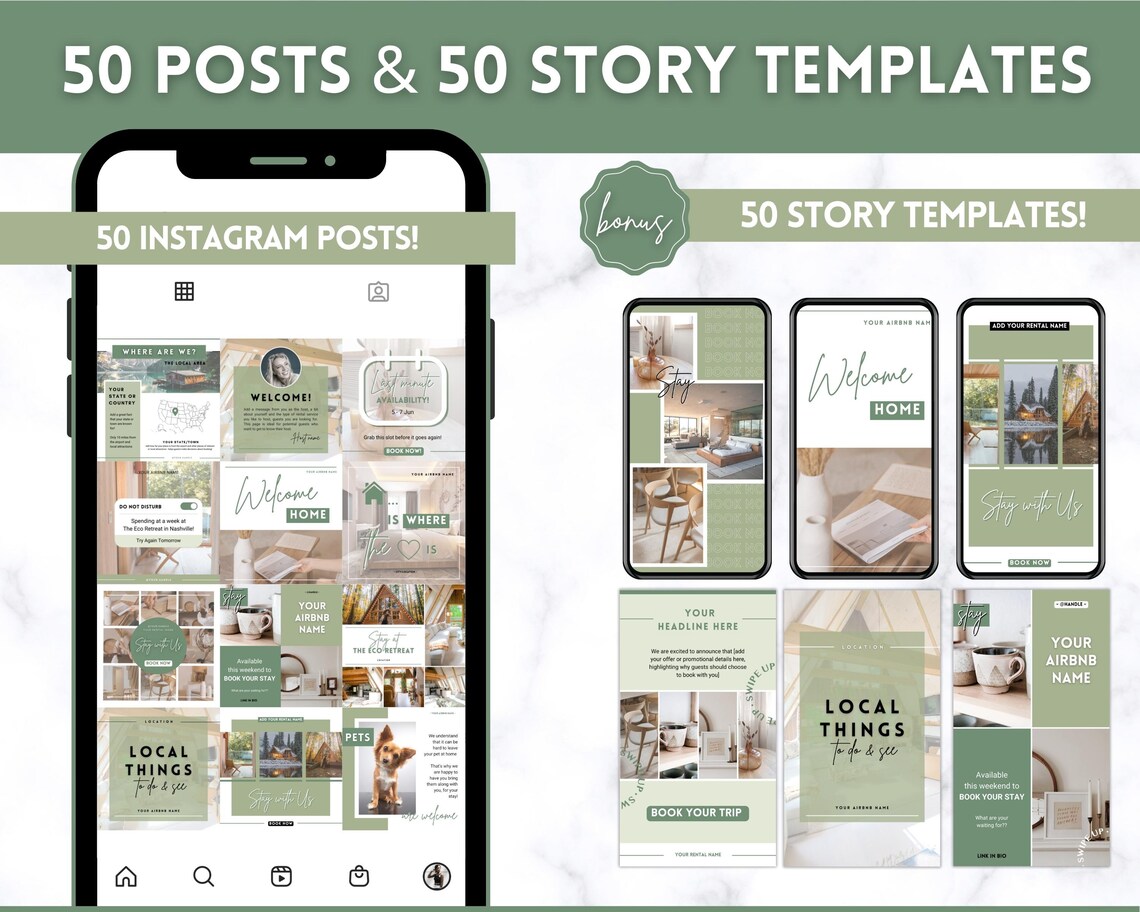 VRBO Template for Instagram Editable Social Media Posts - Etsy