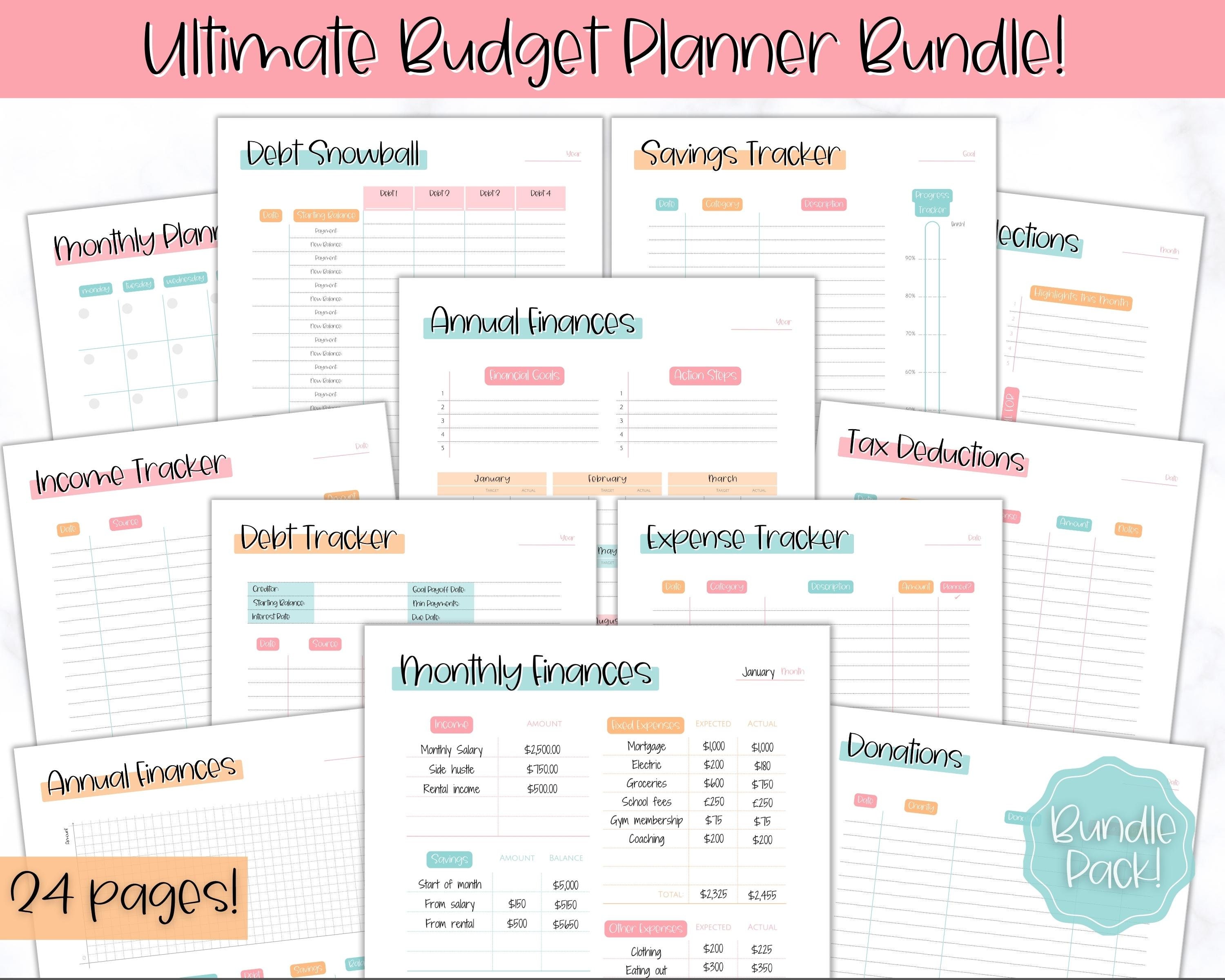 Ultimate Budget Planner Printable BUNDLE Financial Tracker | Etsy UK