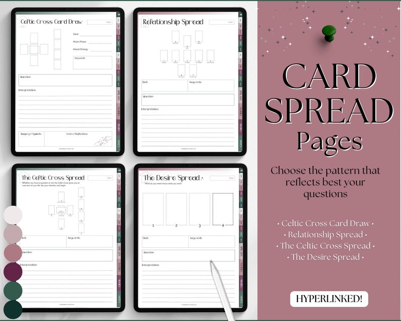 DIGITAL Tarot Journal Tarot Planner Workbook Daily Card - Etsy