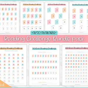 50 Book Challenge Printable, Reading Challenge BUNDLE, 50 Books, Kids ...