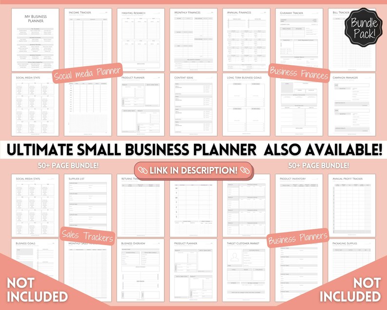 TRACKER BUNDLE, Small Business, Order, Inventory, Income, Expenses ...