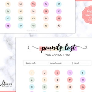 Pounds Lost Tracker, 20 Lbs, Pack of 5 Weight Loss Trackers, 10 20, 30 ...