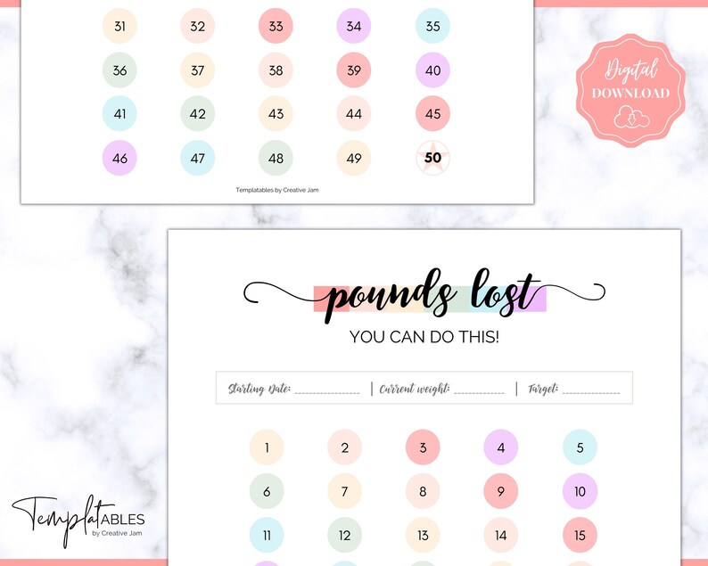 Pounds Lost Tracker 20 Lbs Pack of 5 Weight Loss Trackers - Etsy