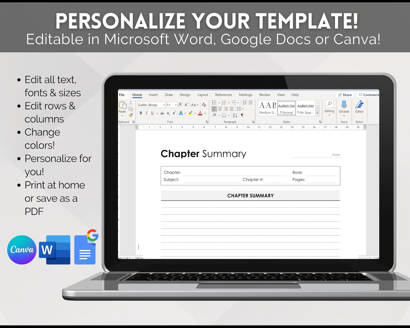 EDITABLE Chapter Summary Template Study Guide Textbook - Etsy