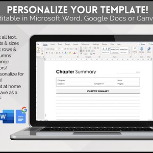 EDITABLE Chapter Summary Template, Study Guide, Textbook Outline Review ...