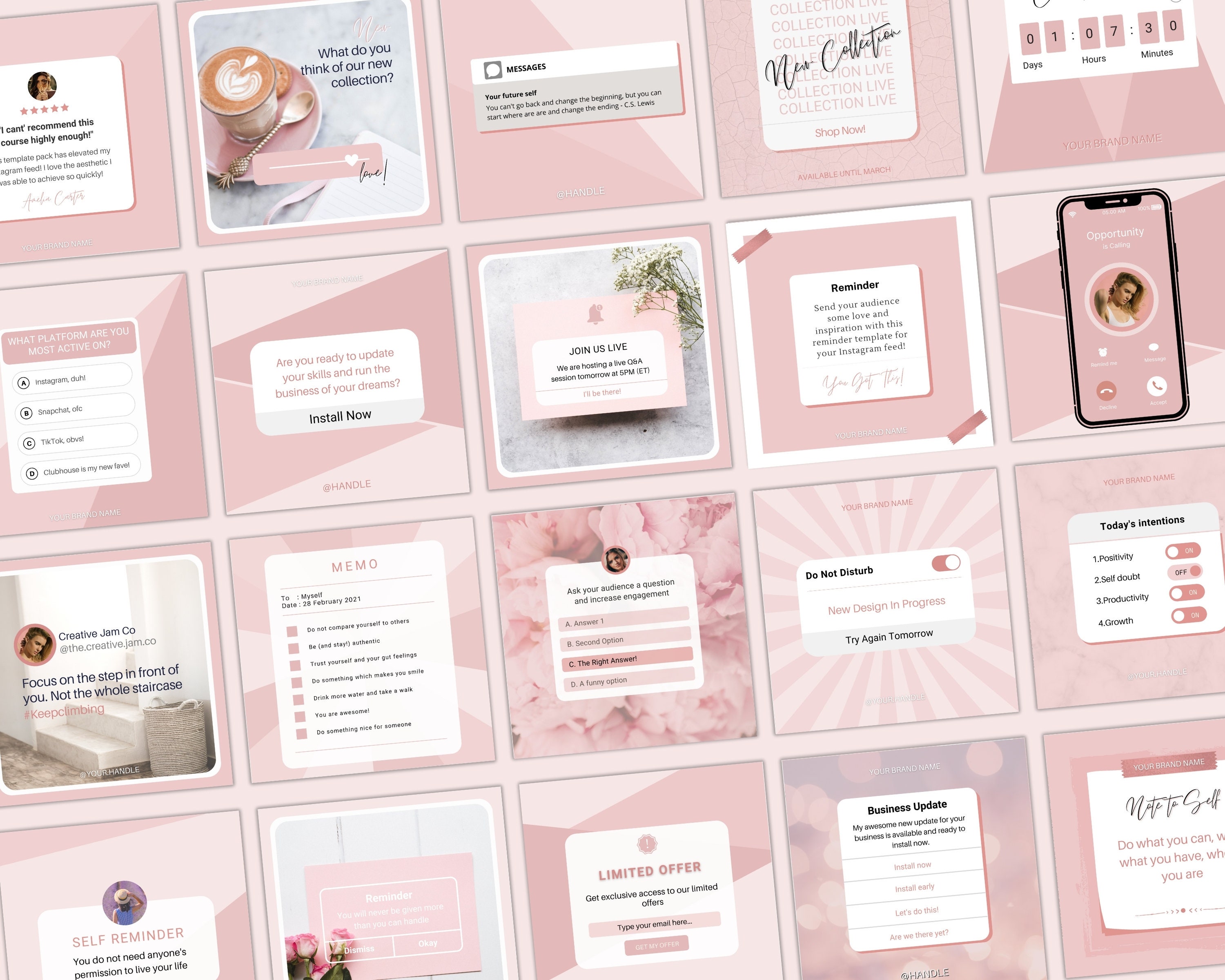 Instagram Engagement Post Templates NOTIFICATIONS Reminders | Etsy