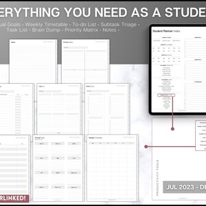 Digital Student Planner, 2024 & 2024 Academic Study Planner for School ...