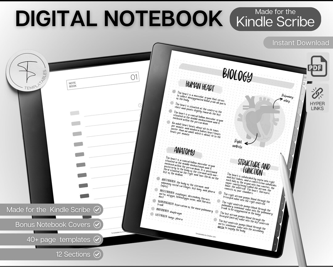 Kindle Scribe | Digital Notebook Template | 40+ Page Templates ...