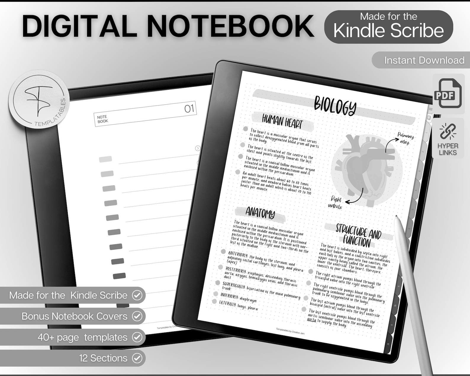 Kindle Scribe | Digital Notebook Template | 40+ Page Templates ...