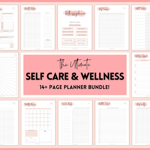 Wellness Planner BUNDLE Self Care Journal Printable Selfcare - Etsy