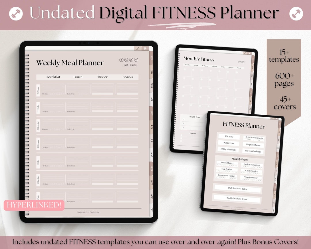 Digital FITNESS Planner, Goodnotes Fitness Planner, Fitness Journal ...