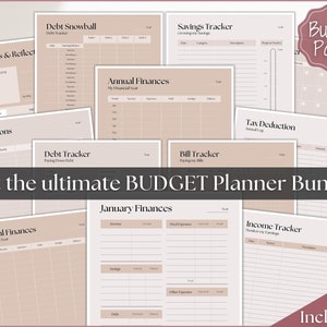 Monthly Budget Planner Printable, Financial Tracker Template, Paycheck ...