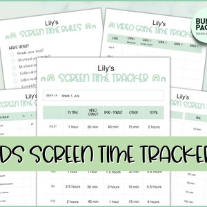 Editable Screen Time Checklist BUNDLE, Screentime Rules, to Do List for ...