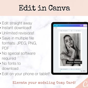 COMP CARD Template. Modeling Photocard! Zed Card for Models. Z Card ...